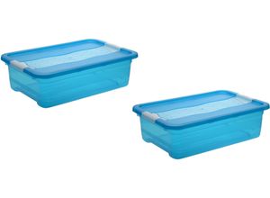 4052396043297 - Organizer KEEEPER cornelia Aufbewahrungsboxen Gr B H T 395 cm x 17 cm x 595 cm blau Aufbewahrungsbox Stapelbox Körbe Boxen Aufbewahrungsboxen Aufbewahrungsbox 28 L mit Deckel Schiebeverschluss