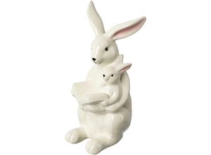 4064118142027 - Osterhase CREATIV HOME Osterdeko mit fröhlichem Gesicht Dekofiguren Gr B H T 13 cm x 225 cm x 10 cm weiß Dekofiguren Hase aus Keramik Höhe 2250 cm