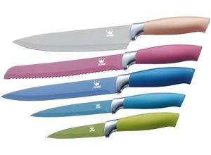 4019256018345 - Messer-Set KING Metallic Design Kochmesser-Sets bunt (grün hellblau mittelblau pink blassrosa) Küchenmesser-Sets Kochmesser-Sets