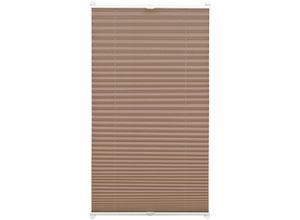 4003018289142 - Plissee EASYFIX mit 2 Bedienschienen Gr 5 grau (taupe) B90cm H130cm Obermaterial 100% Polyester Plissees in der Breite kürzbar