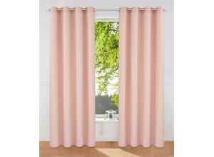 6941446627779 - Vorhang MY HOME Raja Gr 1 rosa (rosé) B140cm H145cm Polyester Recyceltes Material Gardinen 2er-Set Bestseller einfarbig modern pflegeleichte Mikrofaser