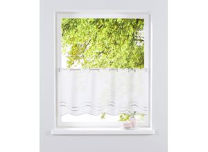 6930325424295 - Scheibengardine MY HOME Betty Gardinen Gr 30 cm Stangendurchzug 90 cm grau Scheibengardinen transparent Gardine Transparent Polyester