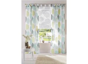 6920192963898 - Gardine MY HOME Belem Gr 6 grün B140cm H295cm Voile Polyester Gardinen 1 Schal Vorhang Fertiggardine Kreise