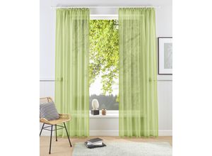 6941446605401 - Gardine MY HOME XANA Gr 4 grün B140cm H245cm Voile Polyester Gardinen Voile Bestseller einfarbig 1 Schal pflegeleicht unifarben