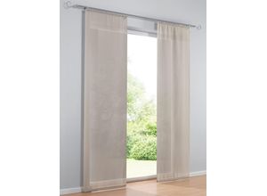 4006470362057 - Schiebegardine HEINE HOME Gardinen Gr 245 cm Klettschiene 60 cm grau (taupe) Schiebegardinen halbtransparent