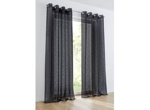 4016478081874 - Vorhang KUTTI Celtic Gr 3 grau (anthrazit) B140cm H225cm Polyester Gardinen Gardine halbtransparent Leinenoptik Effektgarn