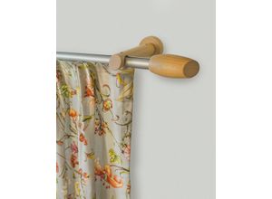 9002777094511 - Gardinenstange GARESA Sera Gardinenstangen Gr L 120 cm 1 läufig beige (buchefarben chromfarben) Gardinenstangen Fixlänge 120 160 200 cm mit Gleiter