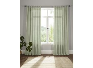 4004567276218 - Vorhang ANDAS Elby 1 Gr 6 grün (olive) B142cm H295cm Jacquard Baumwolle Polyester Gardinen transparent basic monochrom bis 295 cm Länge