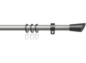 4016318379123 - Gardinenstange Lan Bit Gardinenstangen Gr L 120 cm Ø 20 mm 1 läufig grau (silberfarben anthrazit) Gardinenstangen Wandmontage 1-läufig im Fixmaß Ø 20 mm