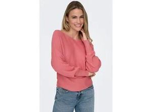 4057651695440 - Strickpullover ONLY ONLADALINE L S SHORT PULLO KNT NOOS Damen Gr M (38) rosa (tea rose detailwith melange) Strick Obermaterial 80% Viskose 20% Nylon meliert modisch U-Boot-Ausschnitt Langarm Rippbündchen Pullover