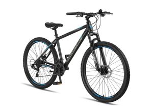 4260647782073 - Licorne Bike Guide Premium Mountainbike in 20 24 und 26 Zoll - Fahrrad für Mädchen Jungen Herren und Damen - Shimano 21 Gang-Schaltung Kinderfahrrad Kinder FarbeSchwarz Blau Zoll2900