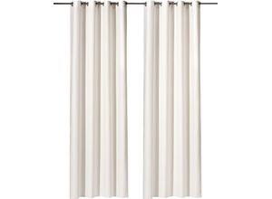 4005385136791 - Vorhang WECKBRODT Vito beige (creme) B140cm H245cm Satin Polyester Gardinen Ösenschal Gardine blickdicht Microvelour Unifarben