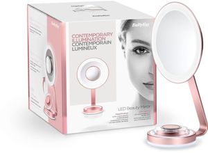 3030050154900 - LED-Lichtspiegel BABYLISS 9450E Beauty Mirror rosa (altrosa) Spiegel B H T 23cm x 41cm x 20cm Ø 25cm beleuchteter Kosmetikspiegel mit Netzbetrieb B23cm H41cm T20cm Ø25cm