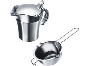 4004094006067 - Sauciere WESTMARK Schüsseln silberfarben (edelstahlfarben) Sauciere Back- Kochhelfer Küchenhelfer-Sets Thermo-Sauciere Butter-Schokoladenpfännchen