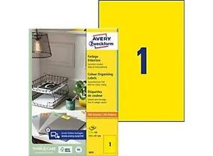 4004182034736 - AVERY Zweckform Universaletiketten 3473 Selbsthaftend DIN A4 Gelb 210 x 297 mm 100 Blatt à 1 Etiketten