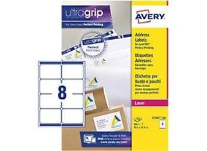 3266550260081 - AVERY Zweckform Abziehhilfe QuickPEELultragrip Versandetiketten L7165-100 Selbsthaftend DIN A4 Weiß 991 x 677 mm 100 Blatt à 8 Etiketten