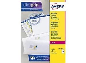 3266550260104 - AVERY Zweckform Abziehhilfe QuickPEELultragrip Adressetiketten L7173-100 Selbsthaftend DIN A4 Weiß 991 x 57 mm 100 Blatt à 10 Etiketten