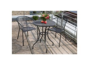 4033662996608 - Delos Set 3tlg 2 Bistrosessel 1 T isch rund Ø 60 cm Stahlgeflecht