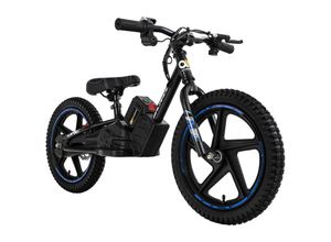 4056551237118 - Elektro-Laufrad 16 Zoll Kinder-Balance-Bike m 250 Watt Scheibenbremsen 3 Geschwindigkeitsstufen (Blau)