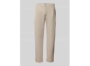 4068444799627 - Tapered Fit Bundfaltenhose mit Strukturmuster