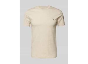 3616419328184 - - T-Shirt in Beige meliert mit Markenlogo-Neutral