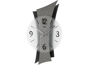 4037445143036 - Wanduhr AMS 9400 grau (silberfarben anthrazit) Wanduhren B H L 6cm x 46cm x 23cm QuarzHolzMetallWohnzimmerEsszimmerKücheArbeitszimmerBüroFlur