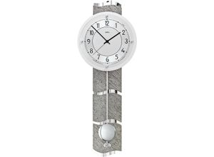 4037445153257 - Funk-Pendelwanduhr AMS F5216 grau (grau silberfarben) Wanduhren B H L 10cm x 66cm x 24cm QuarzuhrHolzgehäuseEsszimmerWohnzimmerMade in Germany