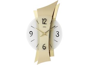 4037445143012 - Wanduhr AMS 9397 gold (goldfarben) Wanduhren B H L 6cm x 46cm x 23cm QuarzuhrWohnzimmerEsszimmerKücheMade in GermanyBüroFlur