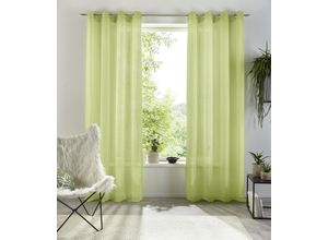 6941446606118 - Gardine MY HOME XANA Gr 3 grün B140cm H225cm Voile Polyester Gardinen Bestseller einfarbig 1 oder Schals pflegeleicht unifarben