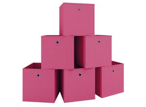 4051814366260 - 6er Set Faltbox Klappbox Stoff Kiste Faltschachtel Maße ca H 28 x B 27 x T 27 cm Regalbox - Boxas