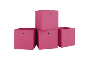 4051814366109 - 4er Set Faltbox Klappbox Stoff Kiste Faltschachtel Maße ca H 28 x B 27 x T 27 cm Regalbox - Boxas