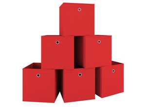 4051814366222 - 6er Set Faltbox Klappbox Stoff Kiste Faltschachtel Maße ca H 28 x B 27 x T 27 cm Regalbox - Boxas