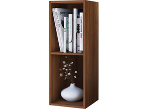 4051814400933 - Standregal Holz Stand Regal Aufbewahrung Deko Bücher Mendas 2 Gr 34 kern nussbaum B34cm H72cm T30cm Holzwerkstoff Holz Spanplatte Regale