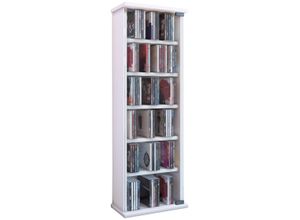 4012246252170 - CD Regal Holz platzsparender CD Schrank mit ESG-Sicherheitsglastüren für 150 CDs oder 65 DVDs oder 36-Videos Maße H 92 x B 31 x T 18 cm elegantes DVD Regal stehend Blu ray Regal CD Regal - Vetro