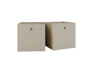 4051814339813 - Faltbox 2er Set Faltbox Klappbox Aufbewahrungsbox Boxas Gr 28 weiß (weiß natur) B27cm Aufbewahrungsboxen