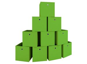 4051814341830 - 10er Set Faltbox Klappbox Stoff Kiste Faltschachtel Maße ca H 28 x B 27 x T 27 cm Regalbox - Boxas