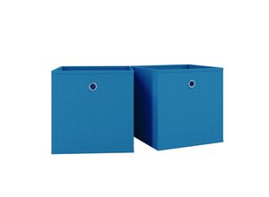 4051814339837 - Faltbox 2er Set Faltbox Klappbox Aufbewahrungsbox Boxas Gr 28 blau B27cm Aufbewahrungsboxen