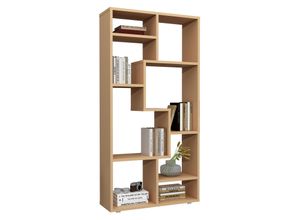 4051814420047 - Standregal Holz Stand Regal Raumteiler Bücherregal Lanisa M Gr 58 braun (buche) B58cm H116cm T20cm Holzwerkstoff Holz Spanplatte Regale