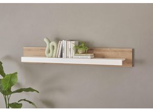 4068223533701 - Wandboard INOSIGN Brixen modernes Wandregal Hängeregal mit Ablage weiß (weiß eiche evoke) B150cm H21cm T20cm FSC-zertifizierter Holzwerkstoff Regale vielseitig einsetzbares Hängeregal Weiß mit Eiche Evoke Dekor