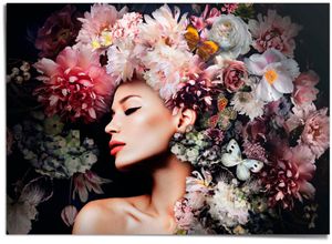 8714597626452 - Poster REINDERS Frau mit Blumenhut Bilder Gr B H T 140 cm x 100 cm x 01 cm rosa Poster