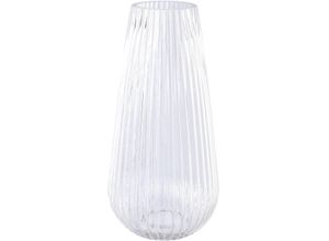 4064118999904 - Tischvase MY HOME Chadia transparent H30cm Ø14cm Glas Vasen aus Glas mit Relief-Struktur-Oberfläche Höhe ca 30 cm