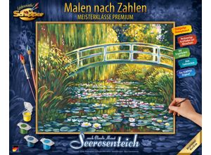 4000887916209 - Malen nach Zahlen SCHIPPER Meisterklasse Premium - Seerosenteich Claude Monet (1840-1926) Malvorlagen bunt Kinder Basteln Malen Kosmetik Schmuck Made in Germany