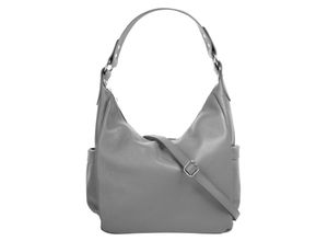 4260543050566 - Shopper SAMANTHA LOOK Damen Gr B H T 35cm x 25cm x 10cm onesize grau Leder unifarben Taschen echt Leder Made in Italy