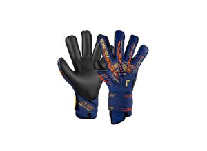 4060485473399 - Torwarthandschuhe REUSCH Attrakt Duo Evolution Damen Gr 85 bunt (goldfarben blau) 74% Elastodien 21% Polyester 5% Polyamid mehrfarbig Handschuhe mit Evolution Cut