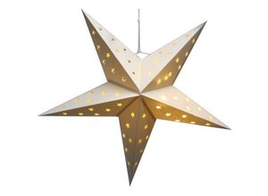 4052304174815 - Weihnachtsstern Papier 60 cm mit 10 LEDs und Timer WEISS