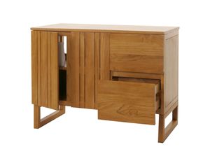 4057651852058 - Teak-Waschbeckenunterschrank MCW-M72 Waschtisch Schrank hochwertiges B-Grade-Teak (Kernholz 20-30 Jahre) 82x106x56cm