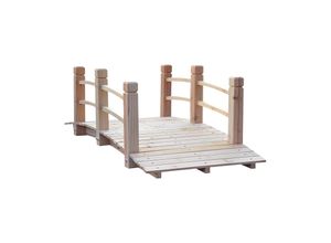 4250871269129 - Gartenbrücke Holzbrücke Holzsteg Teichbrücke Zierbrücke mit Geländer bis 180 kg Tannenholz Natur 1525 x 67 x 48 cm - Natur - Outsunny