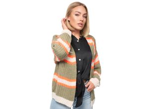 4260480127284 - PM SELECTED Damen Cardigan Kuschelige Strickjacke in Candy Stripes Design in Einheitsgröße PM08