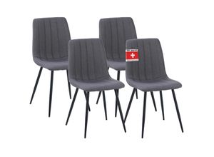 4250263740069 - Albatros Esszimmerstühle 4er Set GARDA anthrazit - Komfortabler Polsterstuhl für Modernes und Stilvolles Design am Esstisch - Küchenstuhl oder Stuhl Esszimmer hohe Belastbarkeit bis 110kg