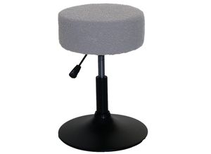 4057651884615 - Hocker MCW-C22 Sitzhocker Schminkhocker höhenverstellbar drehbar Ø 37cm Stoff Bouclé (450g m²) MVG ~ grau